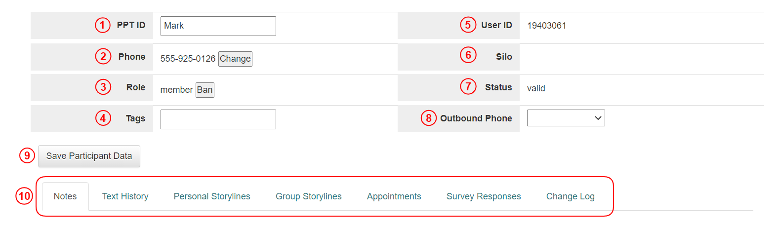Contacts - Participant Profile - Overview – Mosio Mobile Messaging